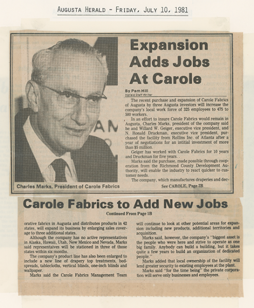 About Us - Carole Fabrics